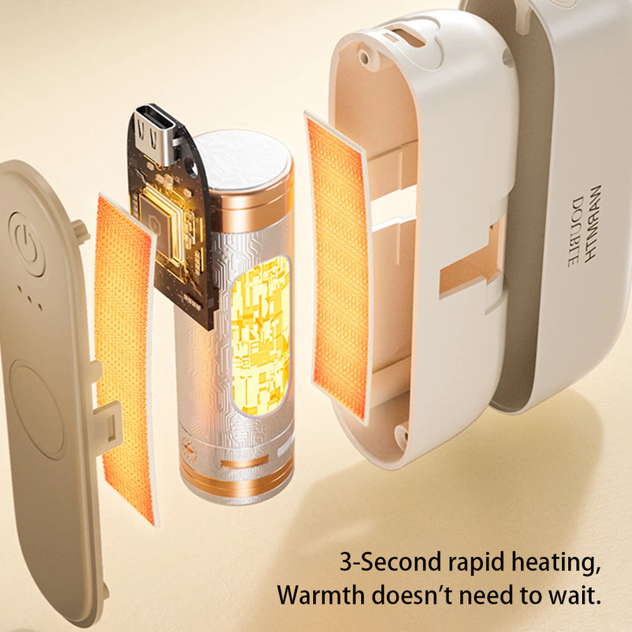 2in1 Hand Warmer Intelligent Temperature Control Dual-Palm Rechargeable ...