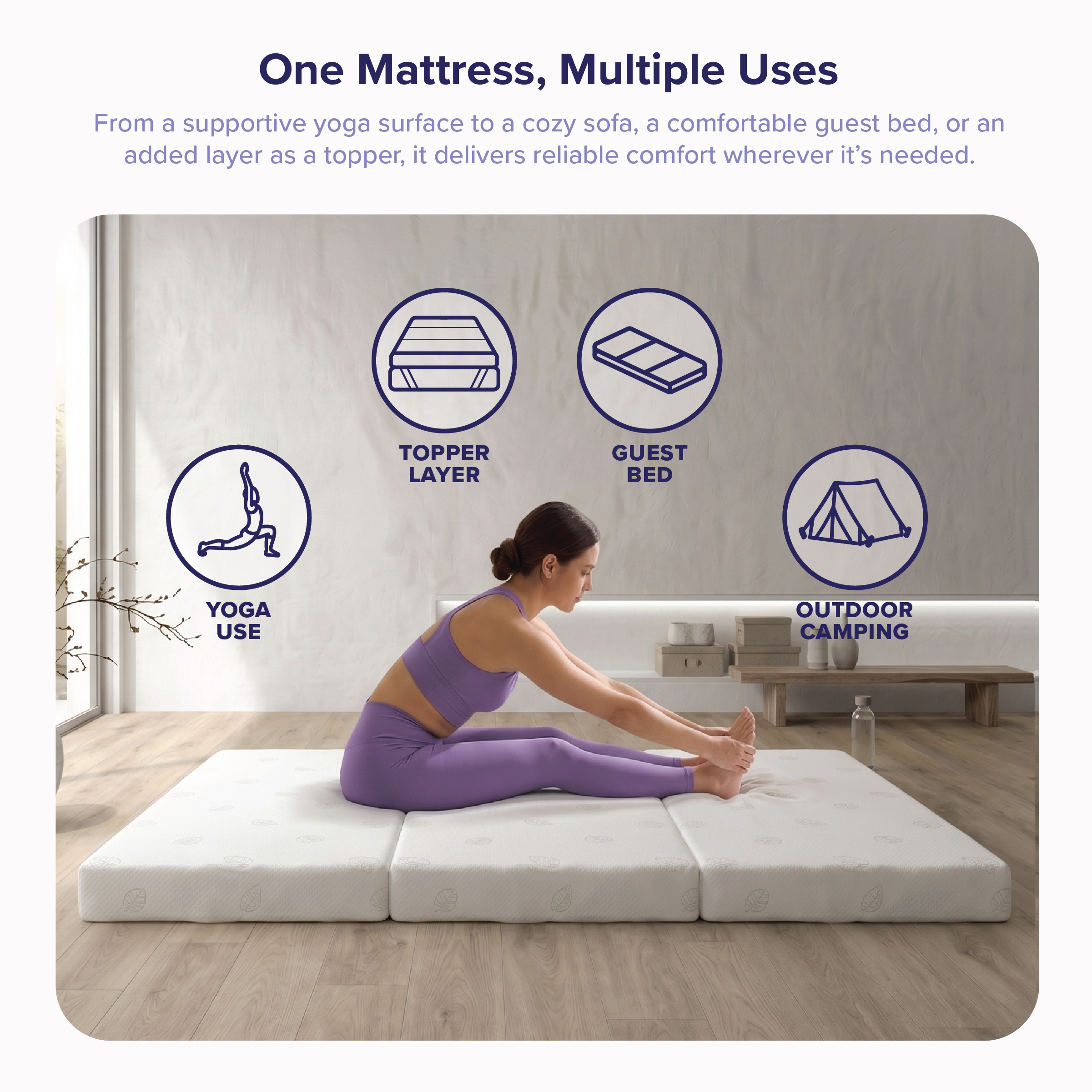 DREAMAX Nora Trifold Guest Mattress Single Size Foldable with Hand ...
