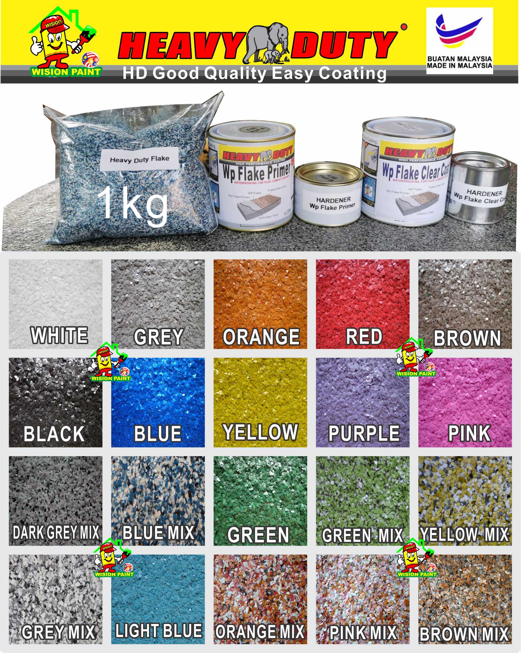 HD FULL SET FLAKE Epoxy Colour Flake Coating ( FREE TOOLS + 1L PRIMER ...