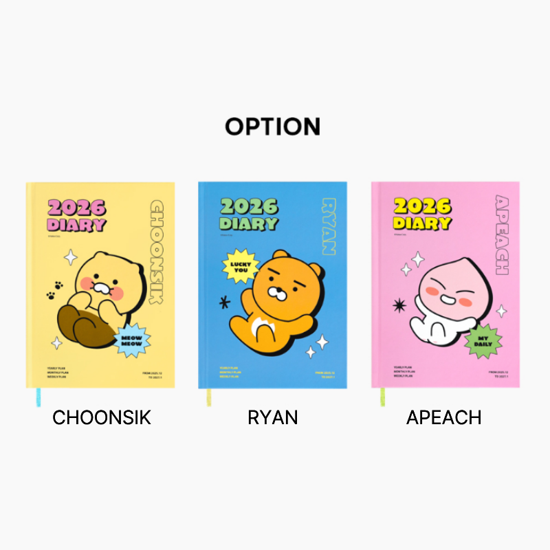 2026 Kakao Friends Diary Planner Hard Cover | Shopee Singapore