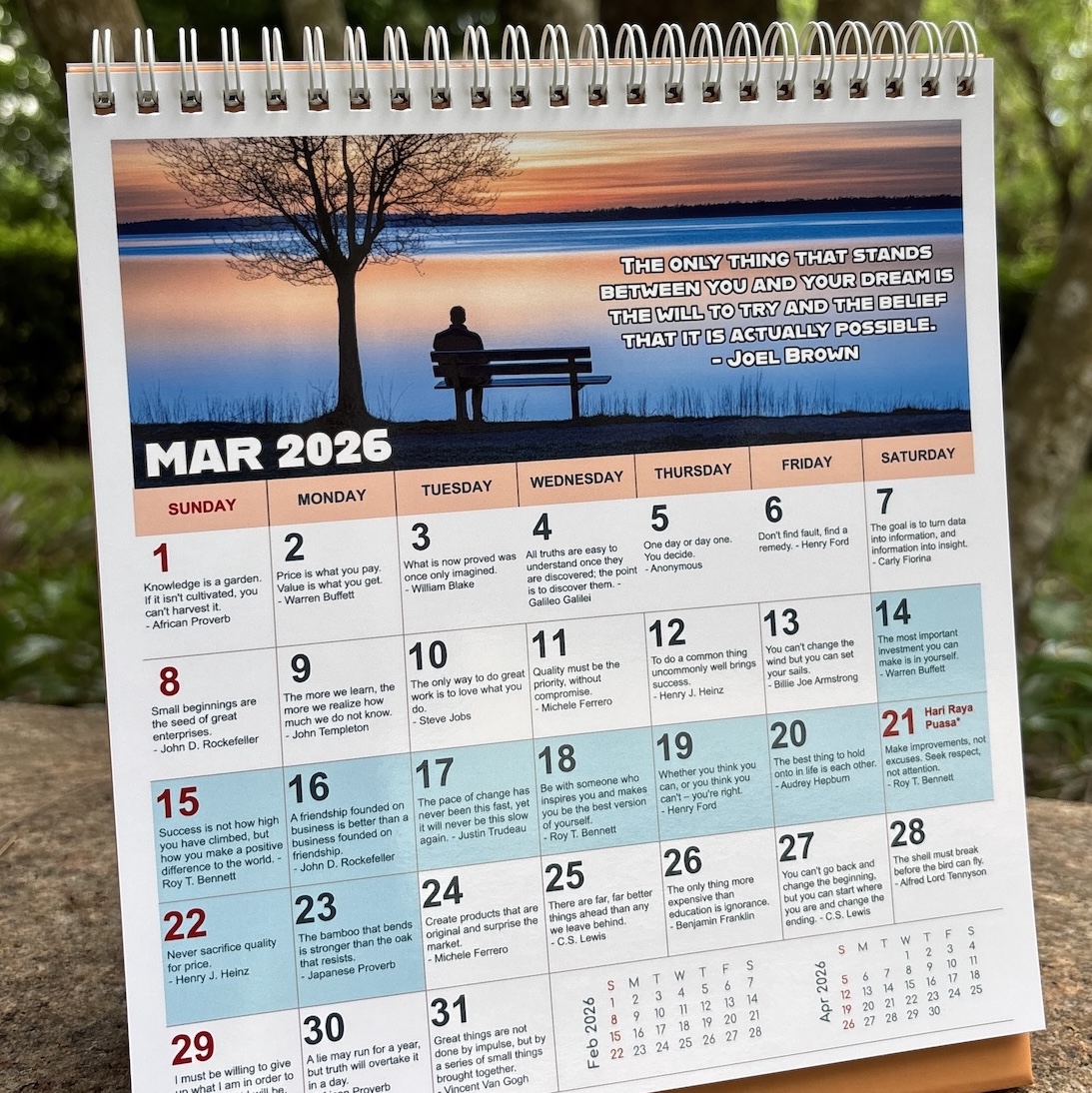 SET of 10 - 2026 Daily Inspirational Quote NnN Desk Calendar - Spill ...