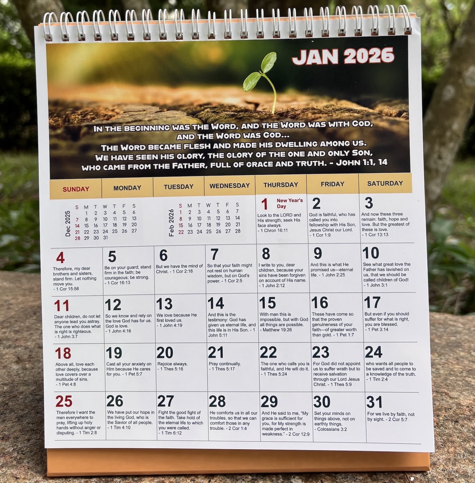 SET of 20| 2026 Christian Daily Bible Verse Desk Calendar | Spill ...