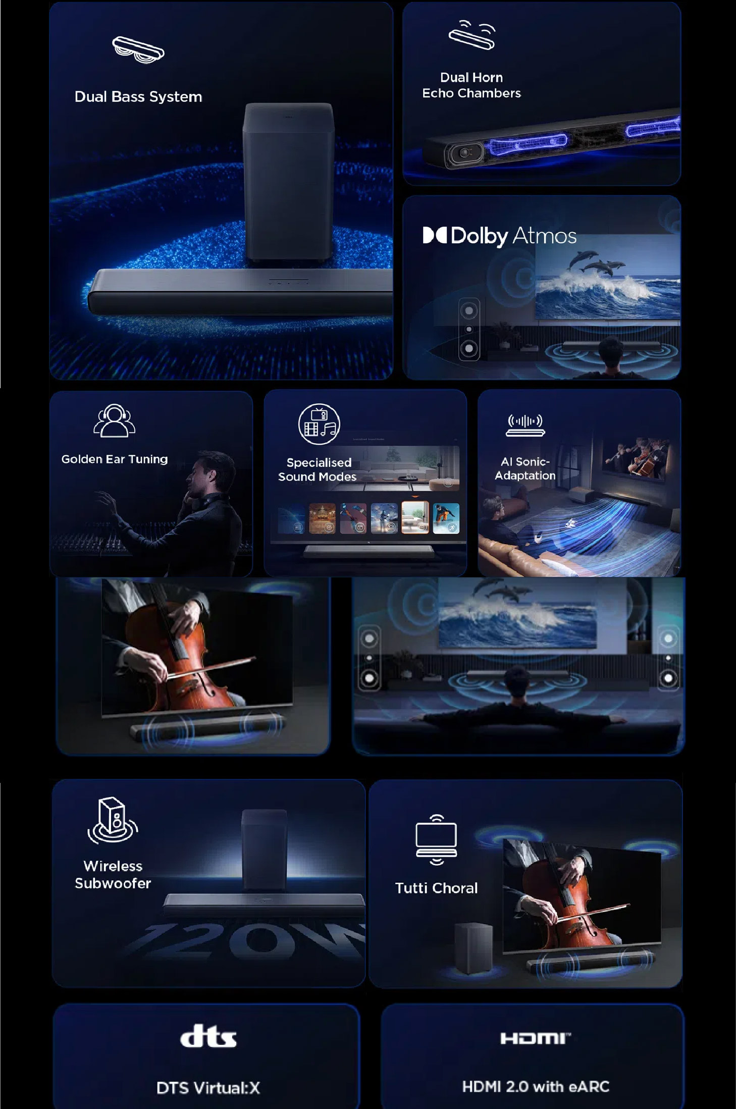 TCL S55H 2.1ch Pro Super Bass Soundbar S Series |Dual Bass System ...