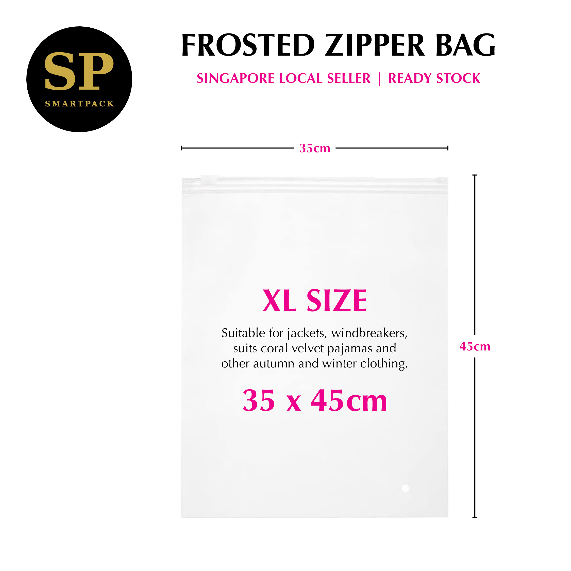 Frosted Zipper Bag | Zipper Bag for Clothing | Zipper Bag | Zip Lock ...