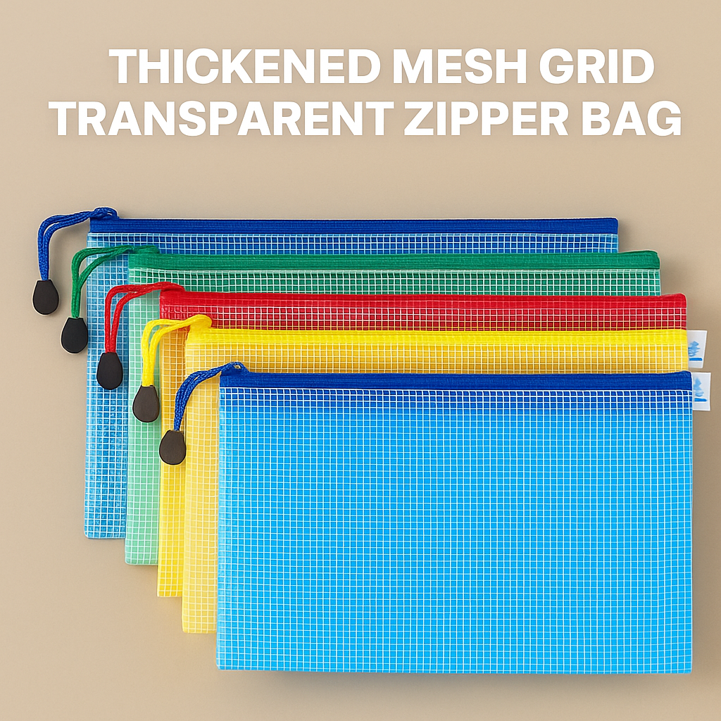 (DIYMONKEY) 🔖 A3 A4 A5 A6 Thickened Mesh Transparent Zipper Bag Durable ...