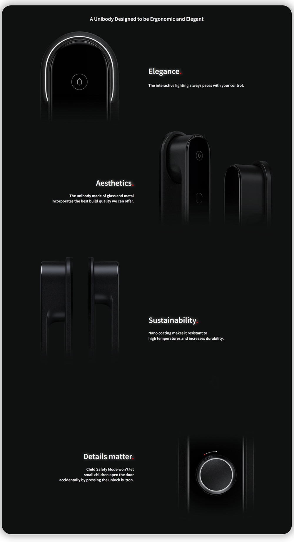 Aqara D100 Smart Door Lock Fire Rated Zigbee Push Pull Digital Lock ...