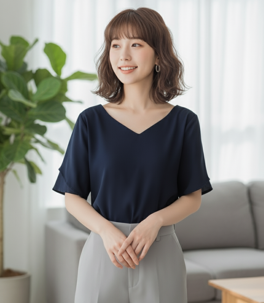 Weekend X Ob Design Basic Women Clothes Loose V-Neck Chiffon Blouse ...