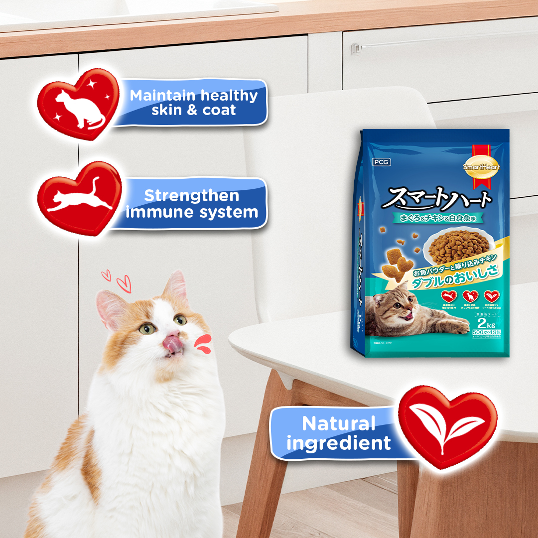 Smartheart Plus Dry Cat Food Kibble for All Life Stage 2kg (4 x 500g ...