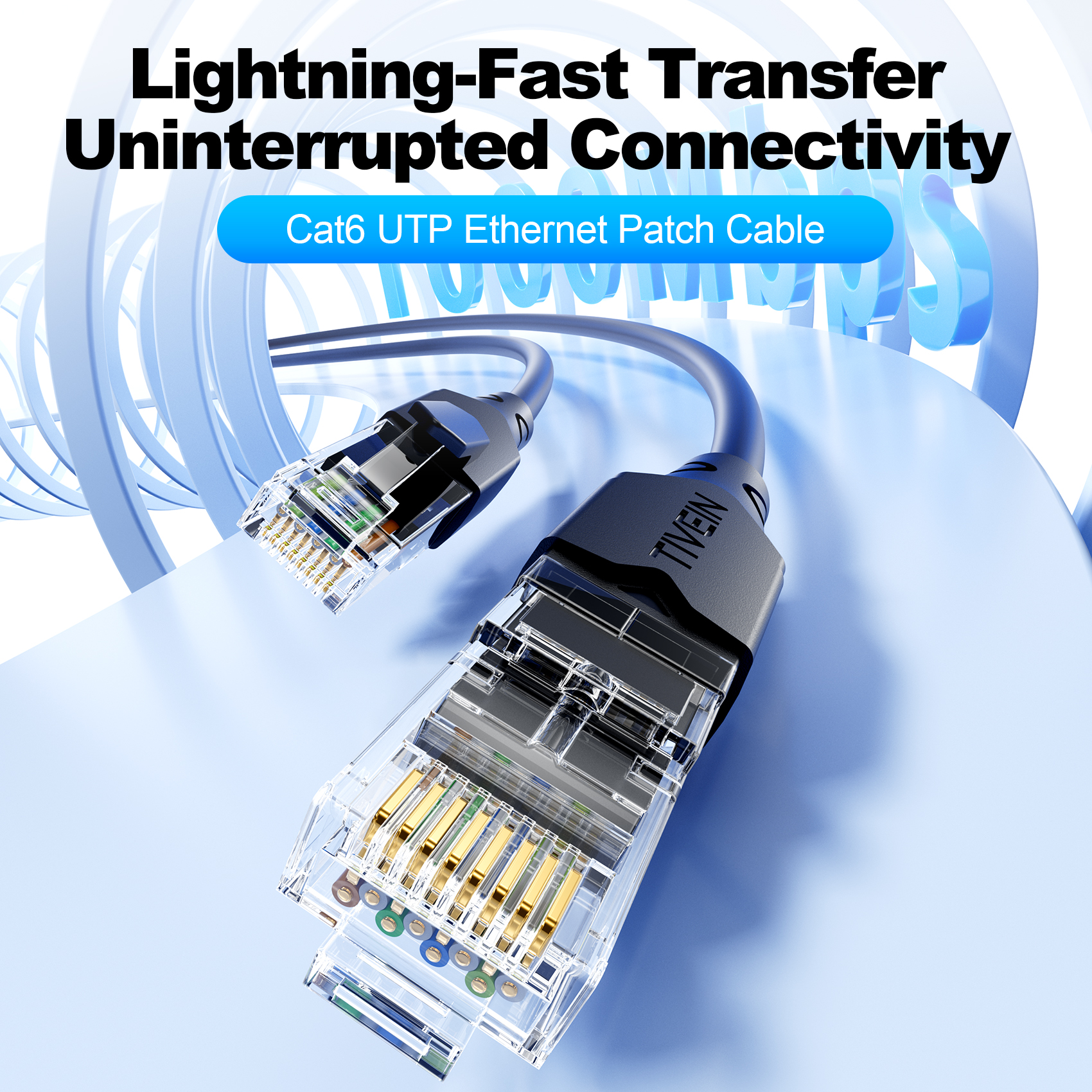 [LIFETIME WARRANTY] TIVEIN CAT 6 Ethernet Cable RJ45 CAT6 Lan Round ...