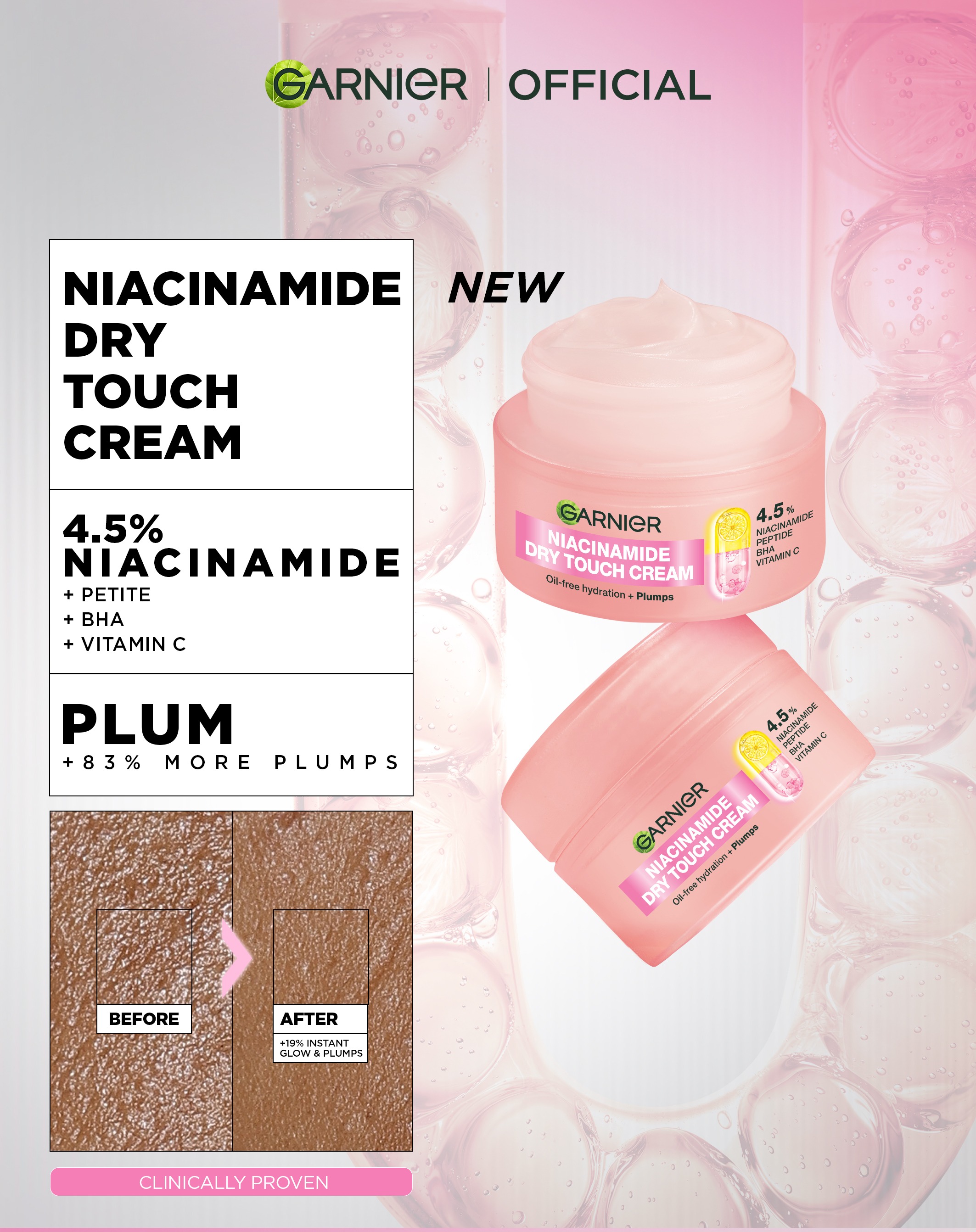 NEW Garnier Mochi Cream Dry Touch Moisturizer, 50ml - Vitamin C ...