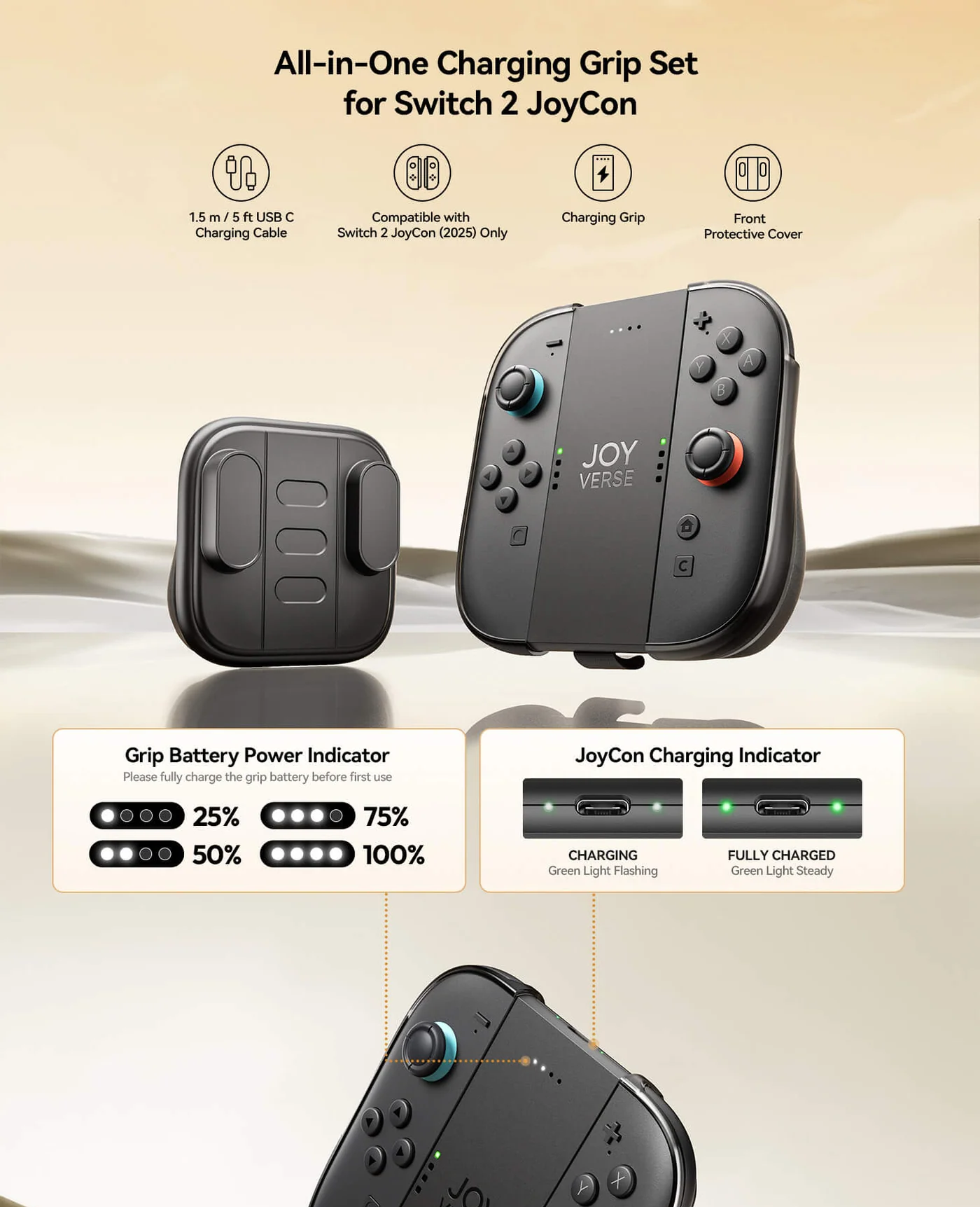 Official JSAUX Joy-Con All Arounder - GripCase with Travel Cover for ...