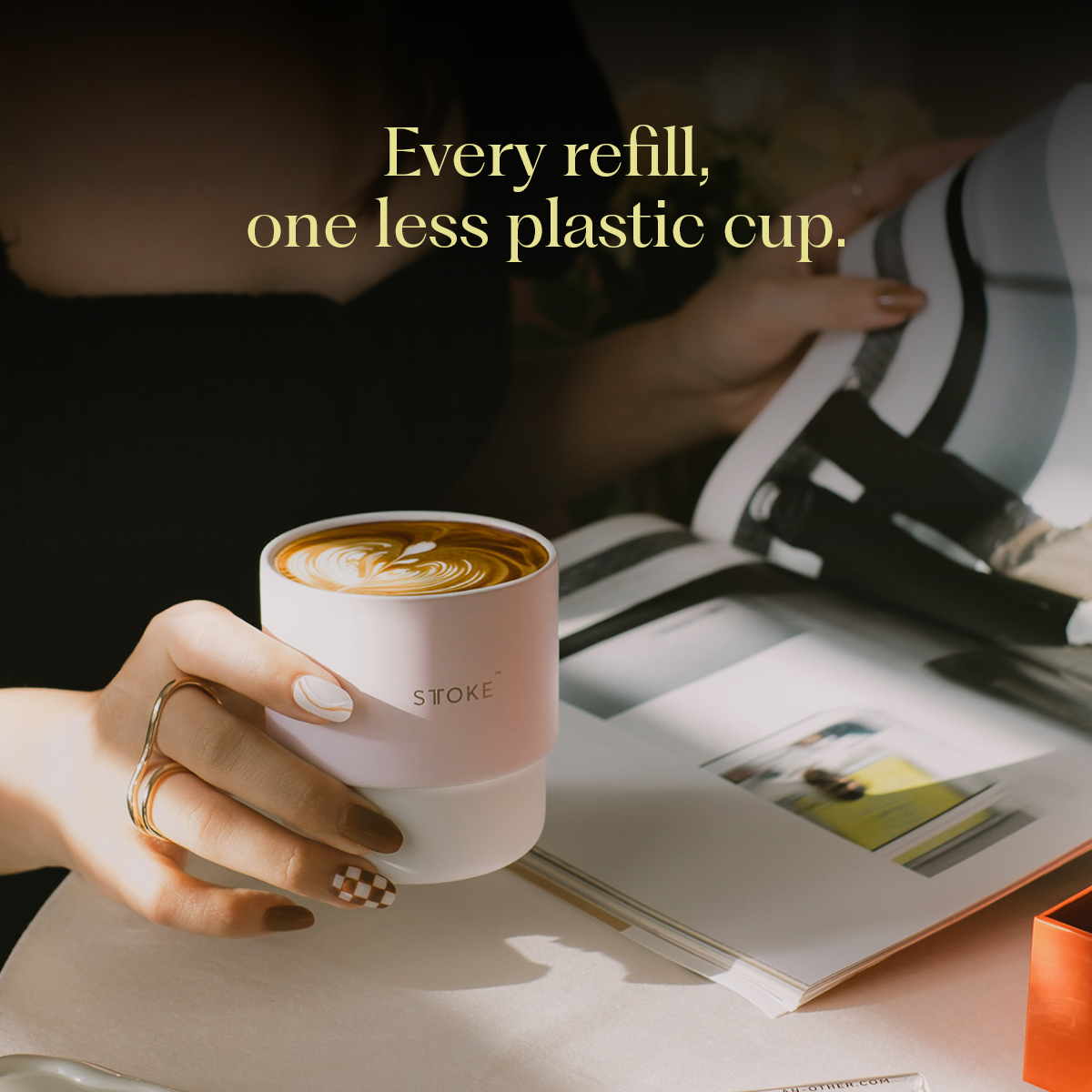 STTOKE Home Swirl Ceramic Insulated Cup | Home Collection | 207ml (7oz ...