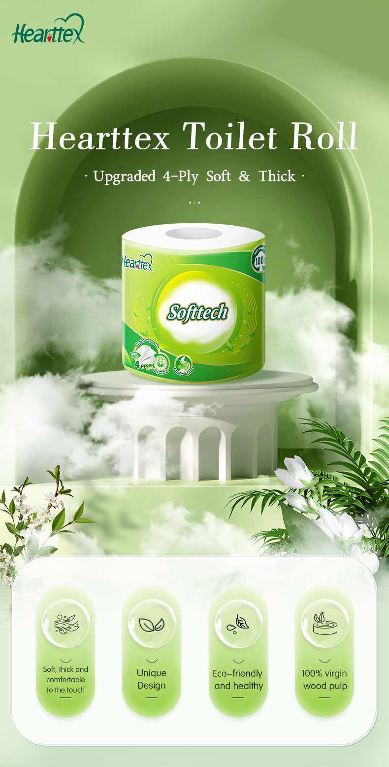 [Bundle Of 3] Hearttex Toilet Paper Roll Tissue 4-Ply (120g x 12 Rolls ...