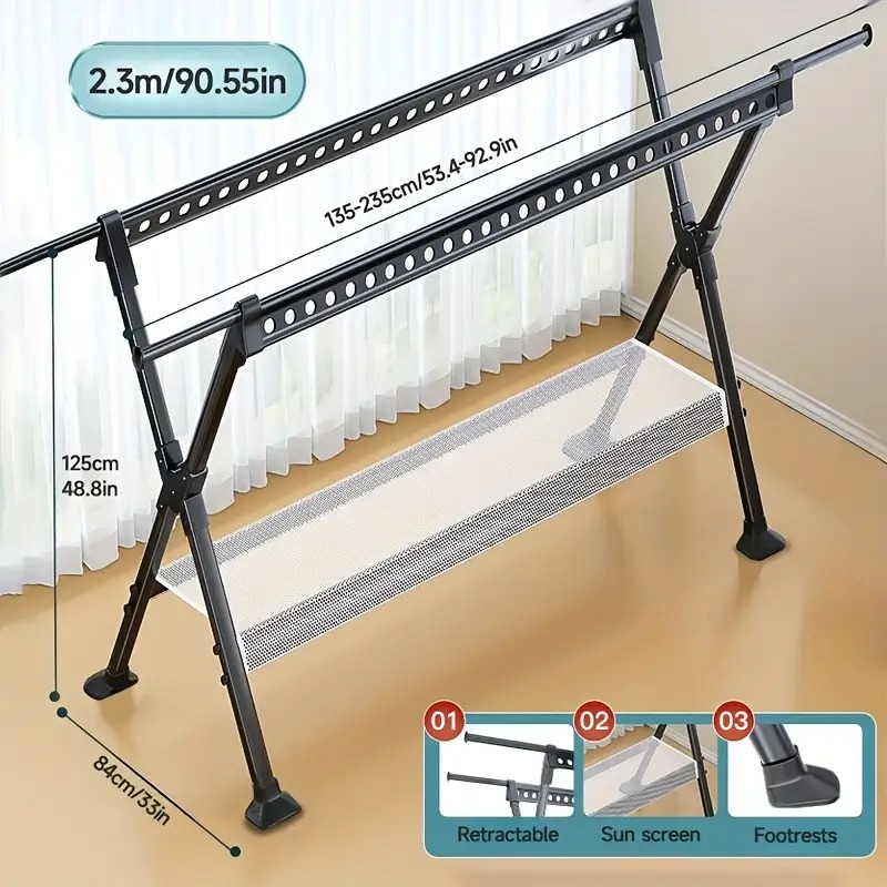 [SG Stock]Foldable Clothes Drying Rack Multifunctional Laundry Rack ...