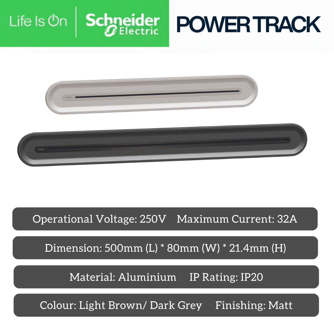 Schneider Power Track System – Modular Power Rail with Socket & USB ...