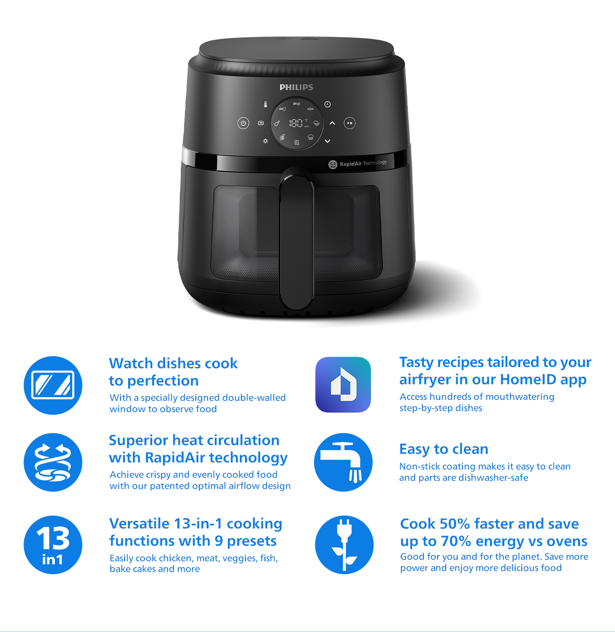 Philips NA210/09 | 13-in-1 Airfryer | 3.2L | Fry, Grill, Bake, Roast ...
