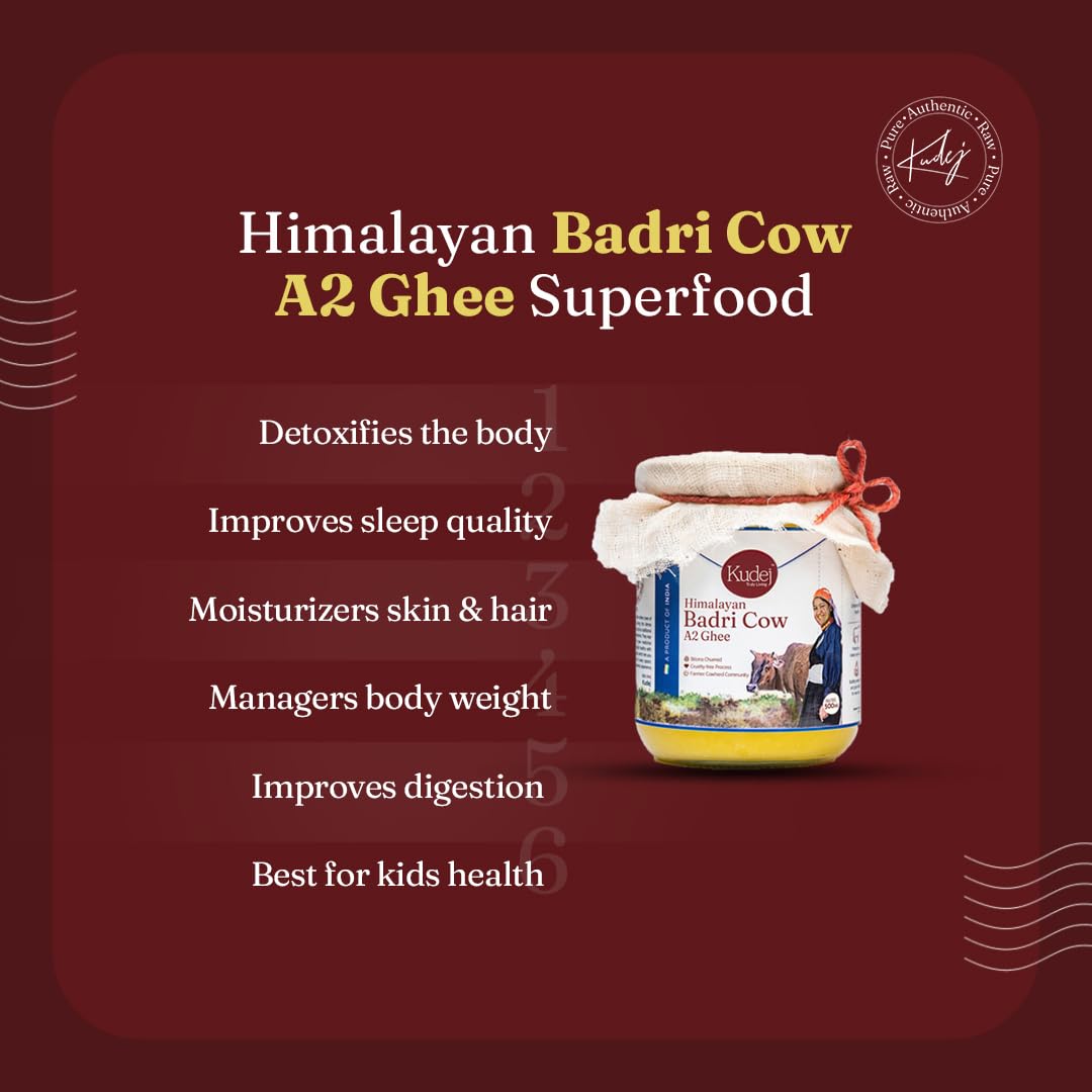 Kudej Himalayan Badri Cow A2 Ghee, 950ml | Curd-Cultured Desi Ghee ...