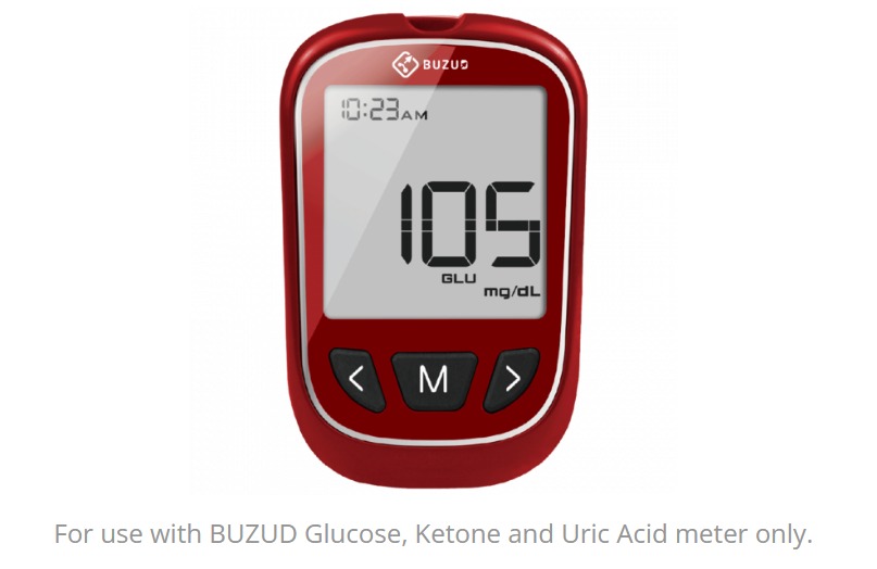 BUZUD KETONE TEST STRIPS (FOR BUZUD GLUCOSE, KETONE AND URIC ACID METER ...