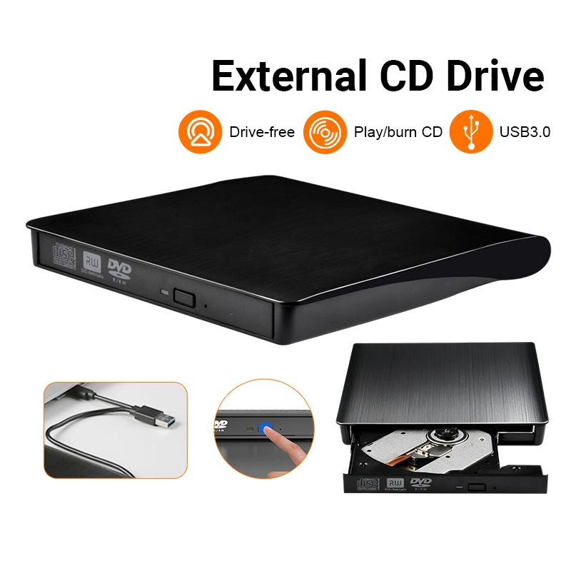 2 in 1 External CD DVD Drive USB Slim Portable External DVD Player ...