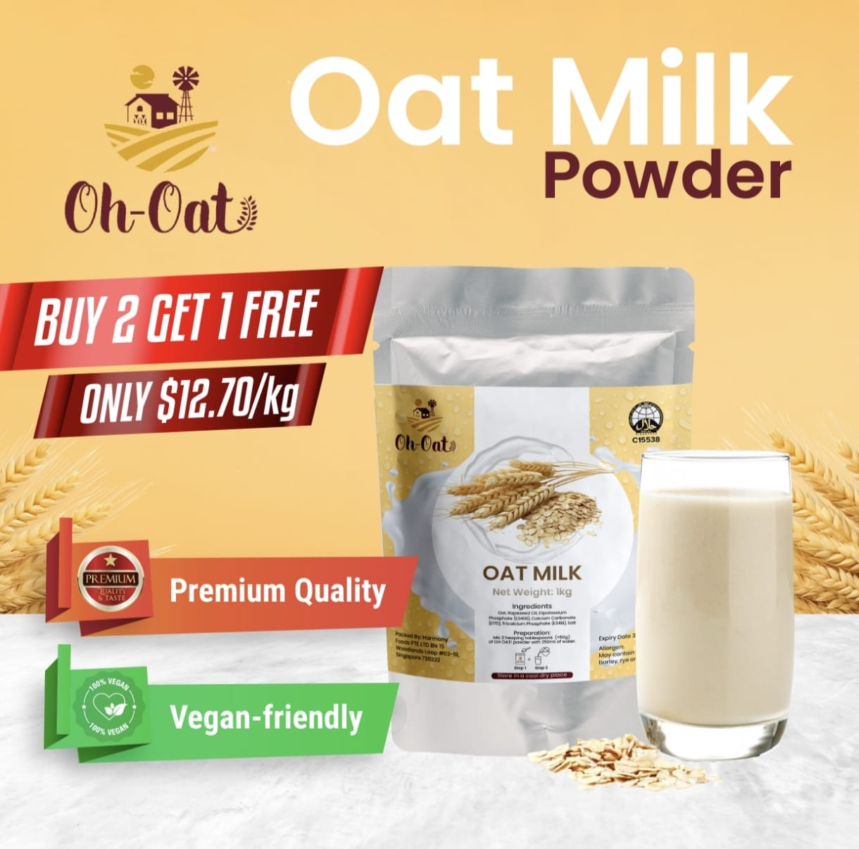 OH OAT! Oat Milk Powder| 1kg for $19. Buy 2,1 Free! | Shopee Singapore