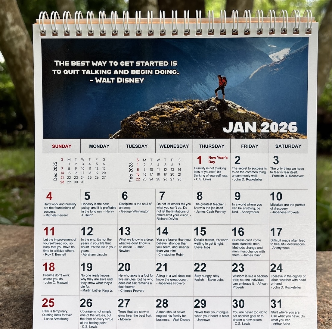 SET of 10 - 2026 Daily Inspirational Quote NnN Desk Calendar - Spill ...