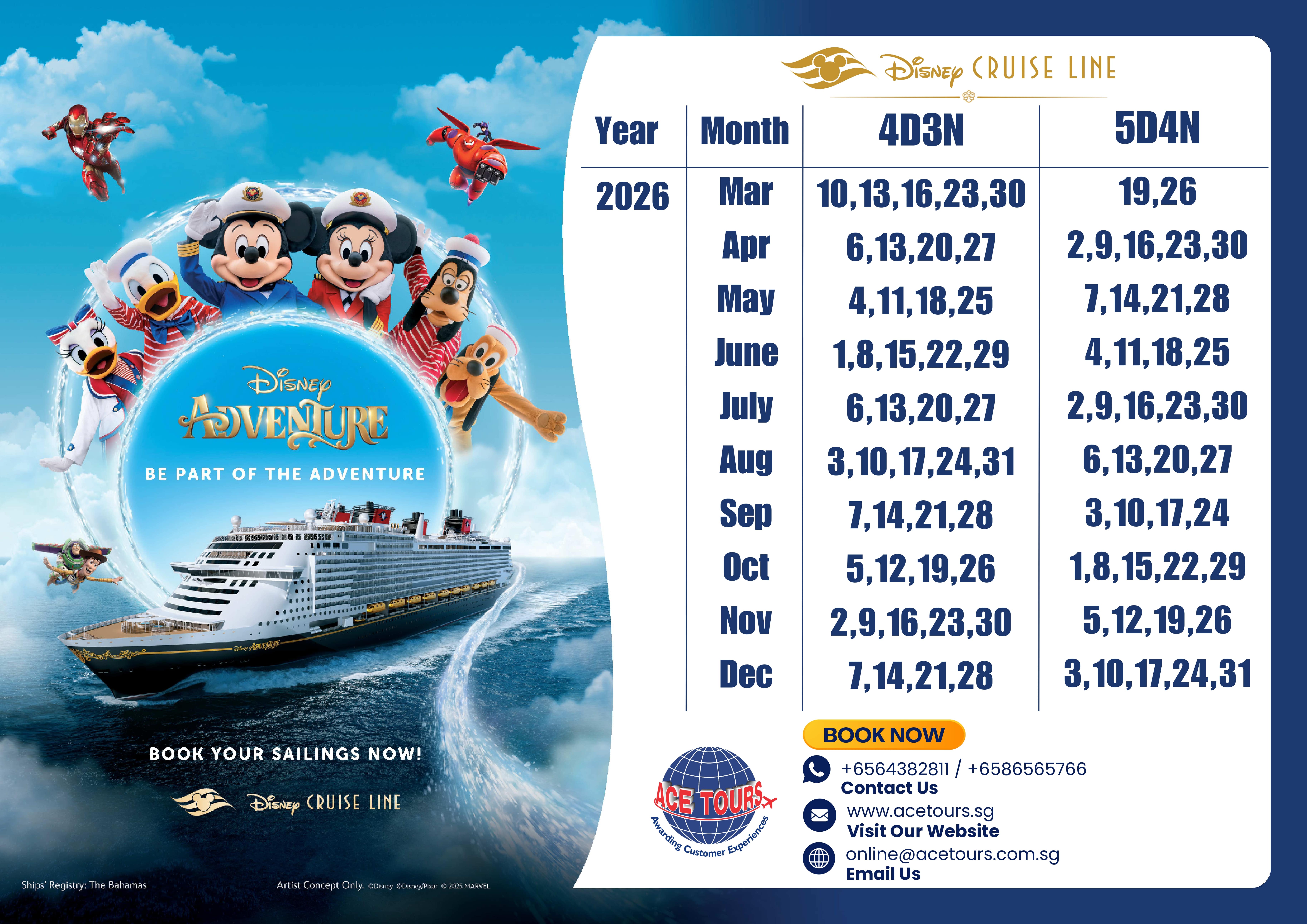 [Disney Cruise Line] Disney Adventure | 3 Night Voyages | Departing ...