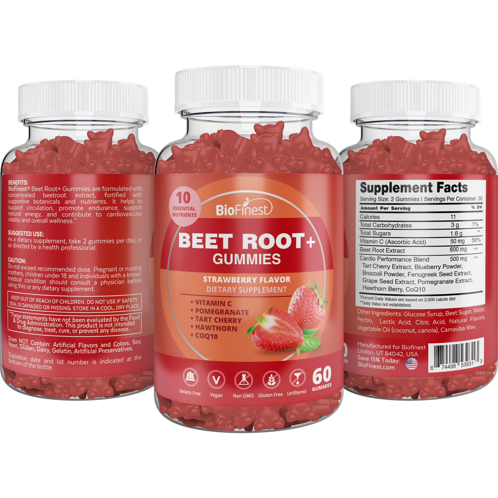 Biofinest Beet Root+ Gummies – Beet Root Tart Cherry Pomegranate ...