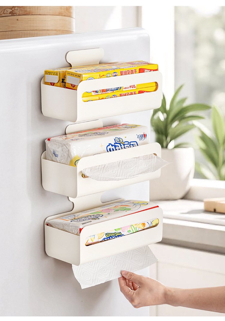 Magnetic Fridge Paper Towel Holder Kitchen Tissue Organiser Rack Wall ...