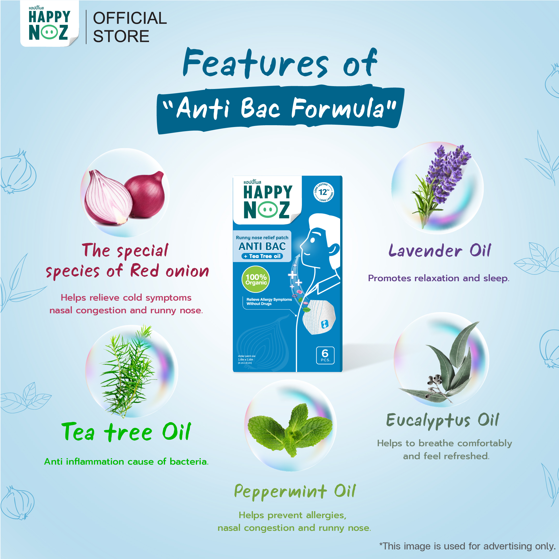 Happy Noz, Organic Onion Sticker Patch for Adults - Relieve Colds ...