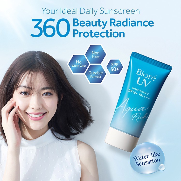SG Stock Biore UV Aqua Sunscreen Rich Watery Essence SPF50 Sunblock ...