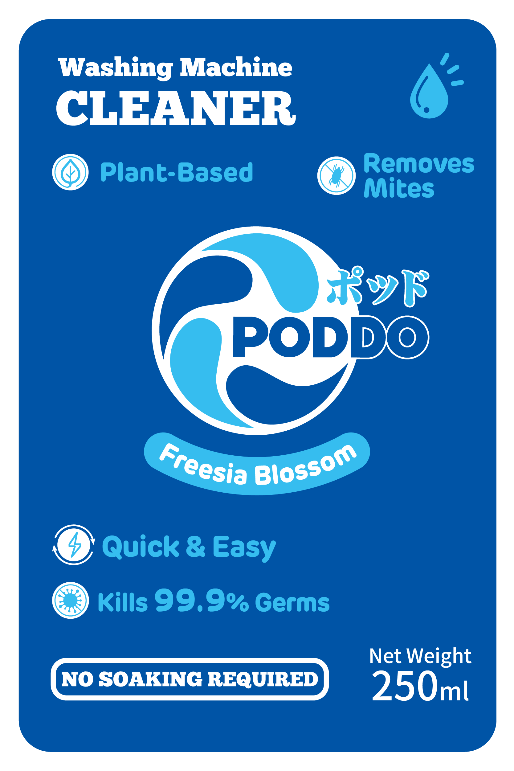 [NEW LAUNCH] PODDO Plant-Based Washing Machine Cleaner 250ML Freesia ...