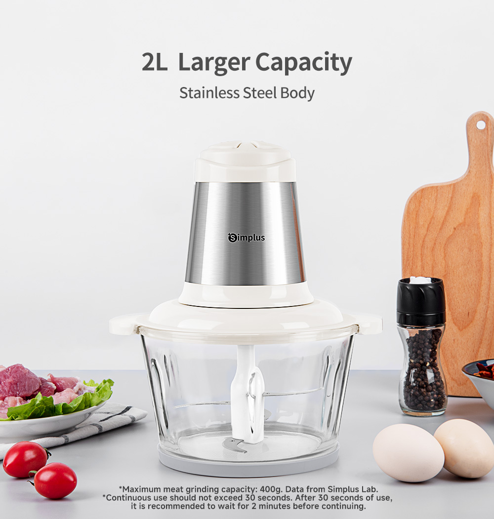 Simplus 2L Food Processor | 300W Powerful Motor | 2 Adjustable Speed ...
