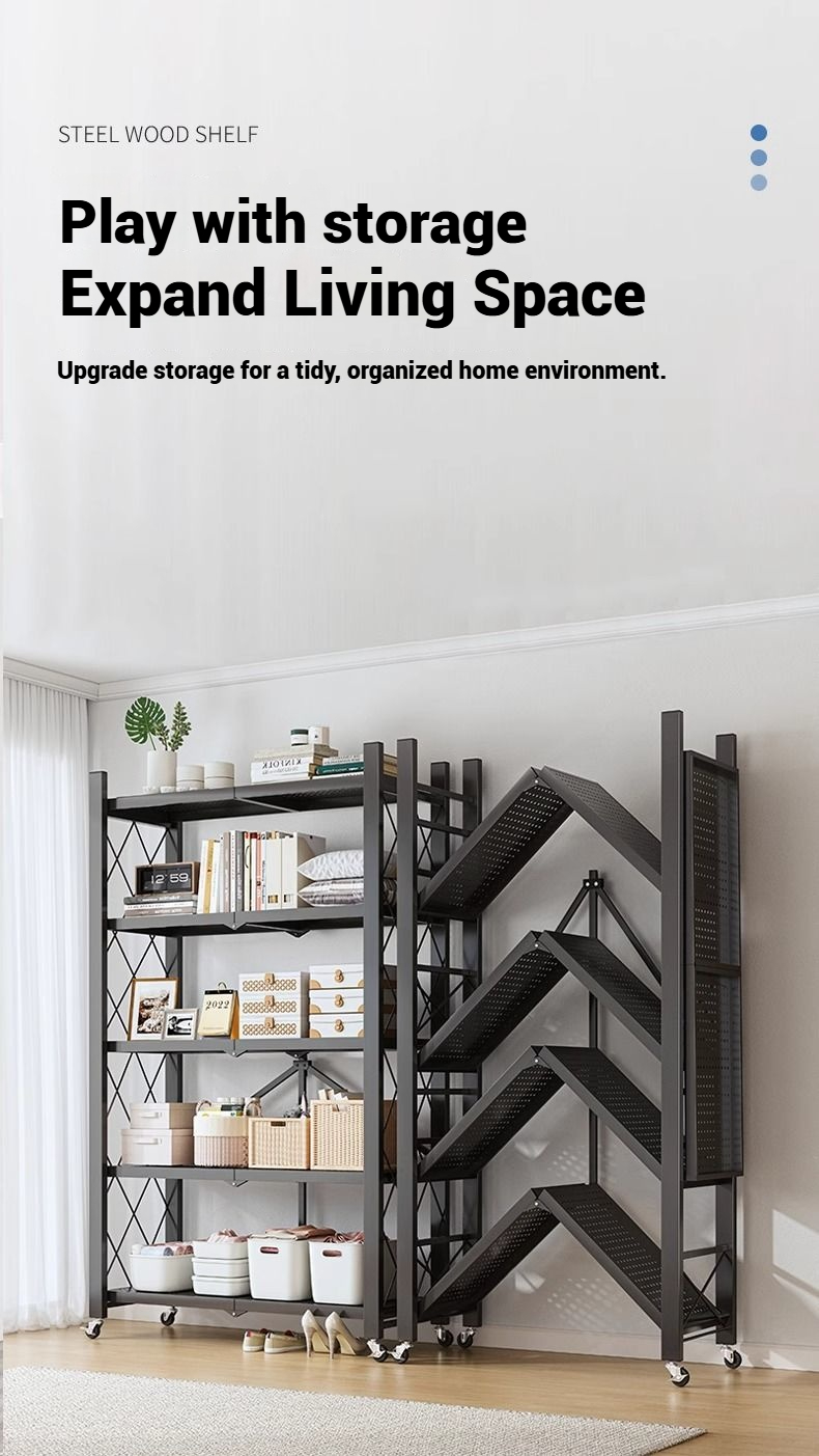 【Next-Day Delivery】Folding storage rack 3/4/5 Installation-free folding ...