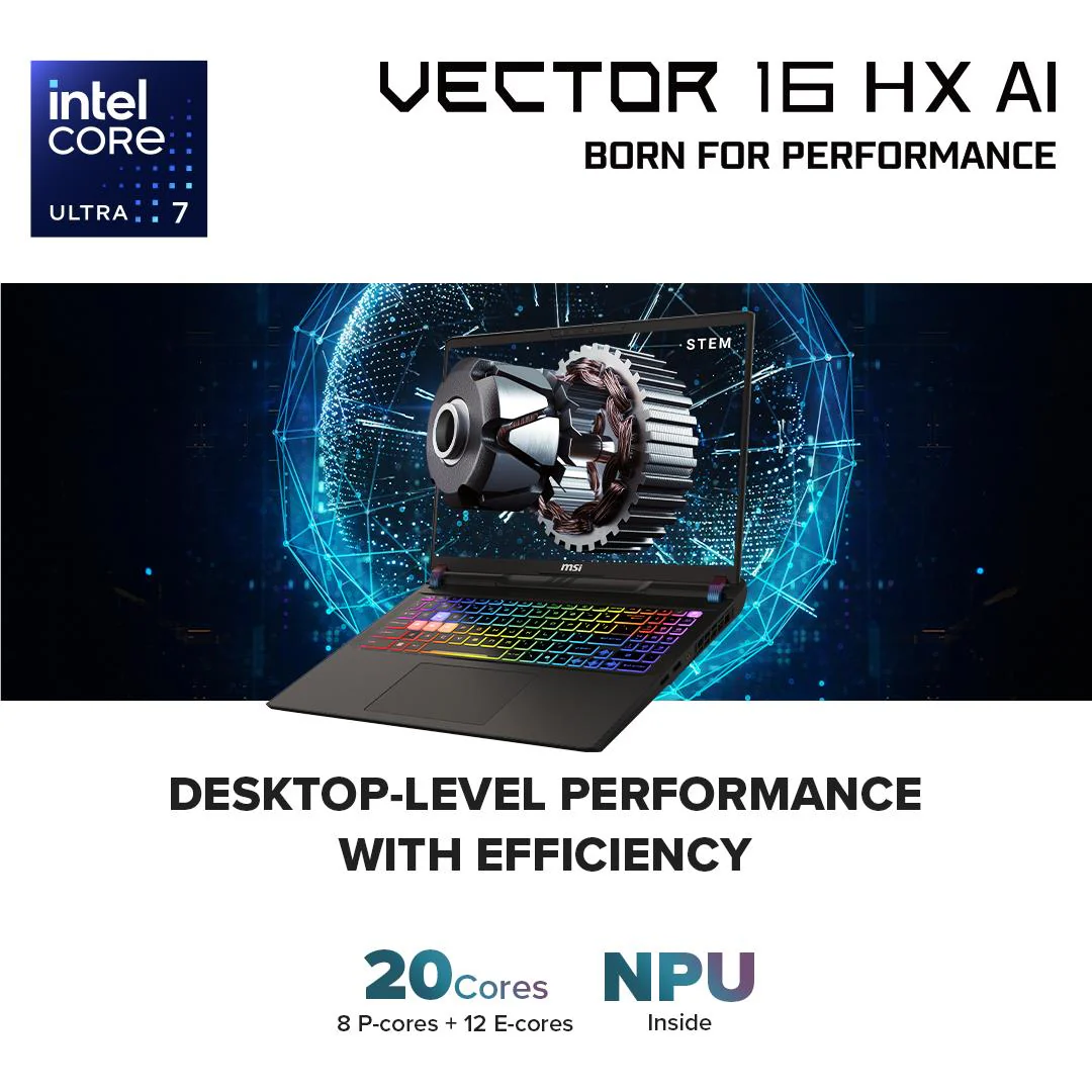 MSI Vector 16 HX AI Gaming Laptop - Intel Core Ultra 7 processor ...