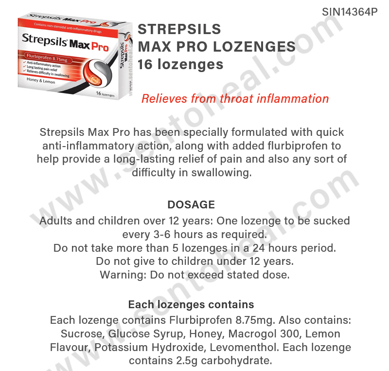Strepsils Max/ Max Pro Lozenges/ Chesty Cough Lozenge - Relieves pain ...