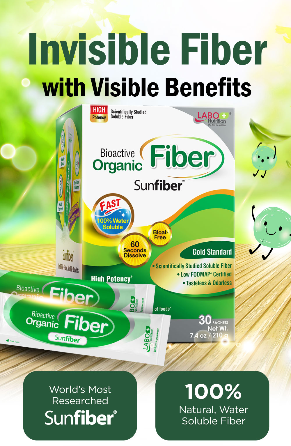 LABO Nutrition Bioactive Organic Fiber Bloat-free Sunfiber - Digestion ...