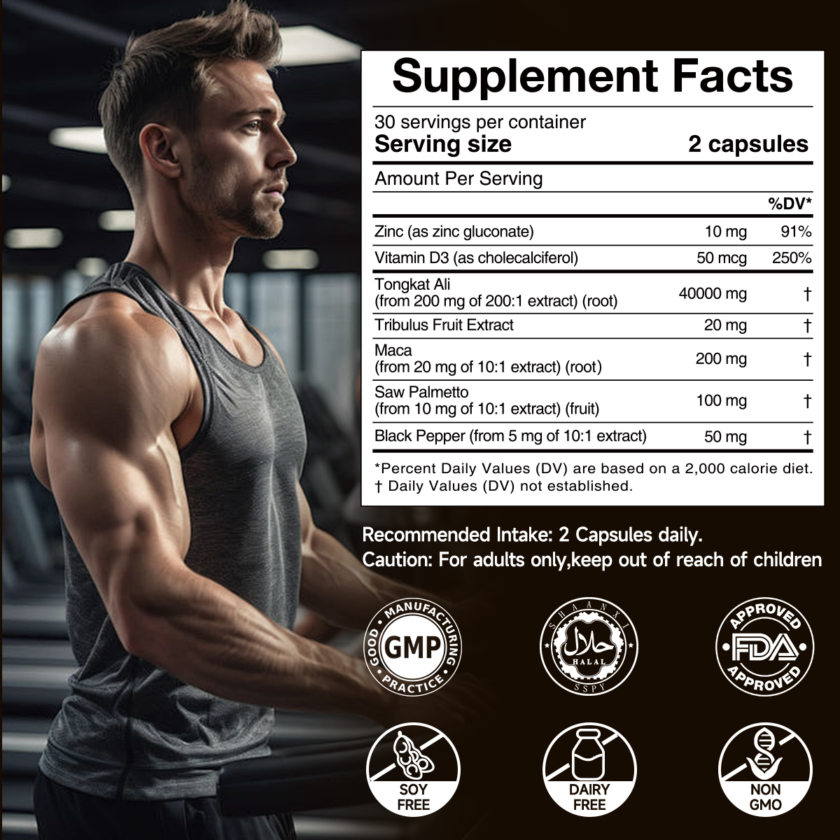 【New】Nature's Key Tongkat Ali Complex 60 Capsules Golden Formula with 40000mg Tongkat Ali Zinc ...