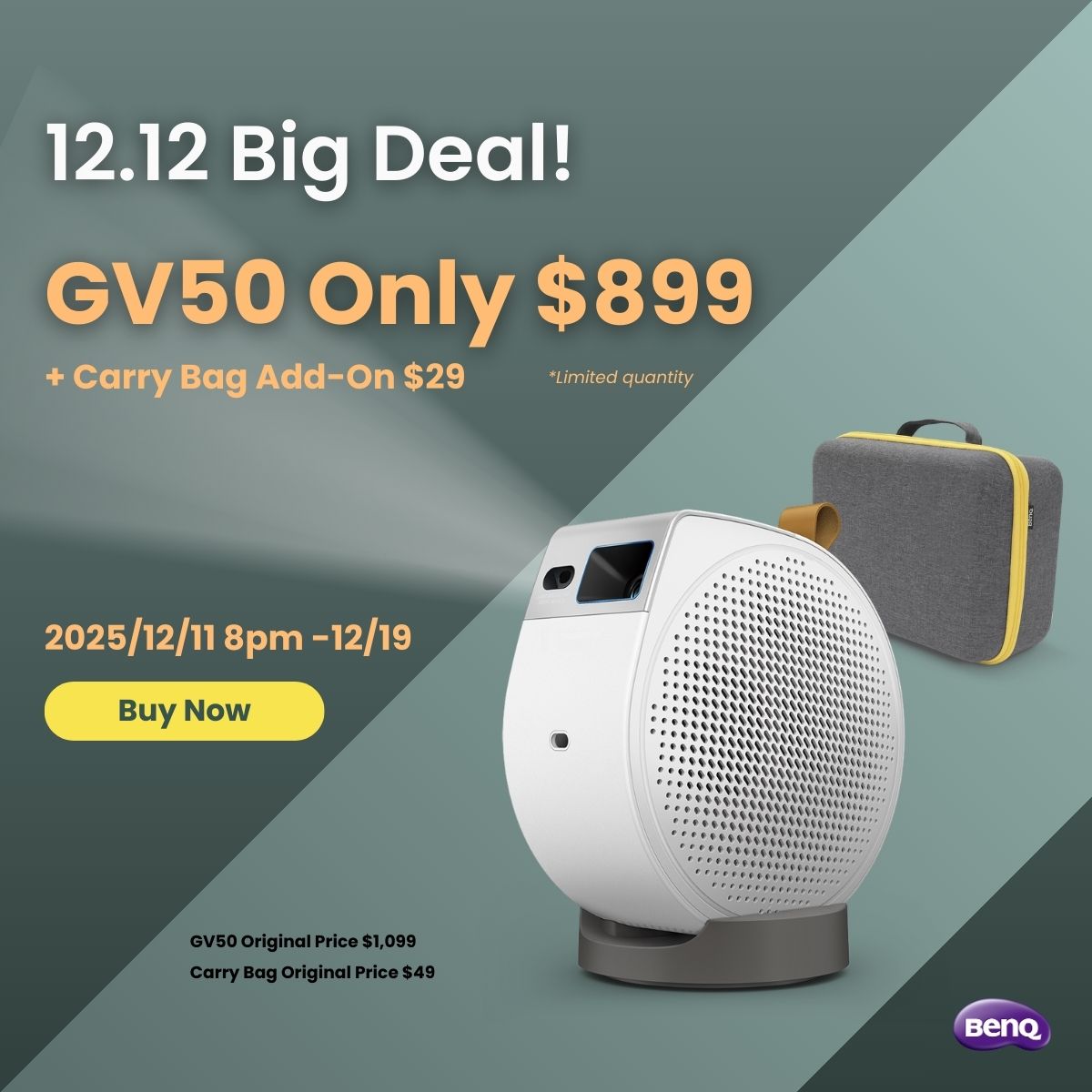 BenQ GV50 1080p Smart Ceiling Projector with Google TV, Netflix ...