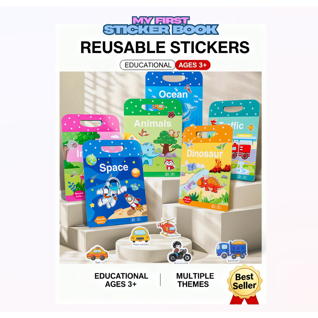 [Buy 6 Free 1] Reusable Jelly Sticker Book for Kids & toddler ...