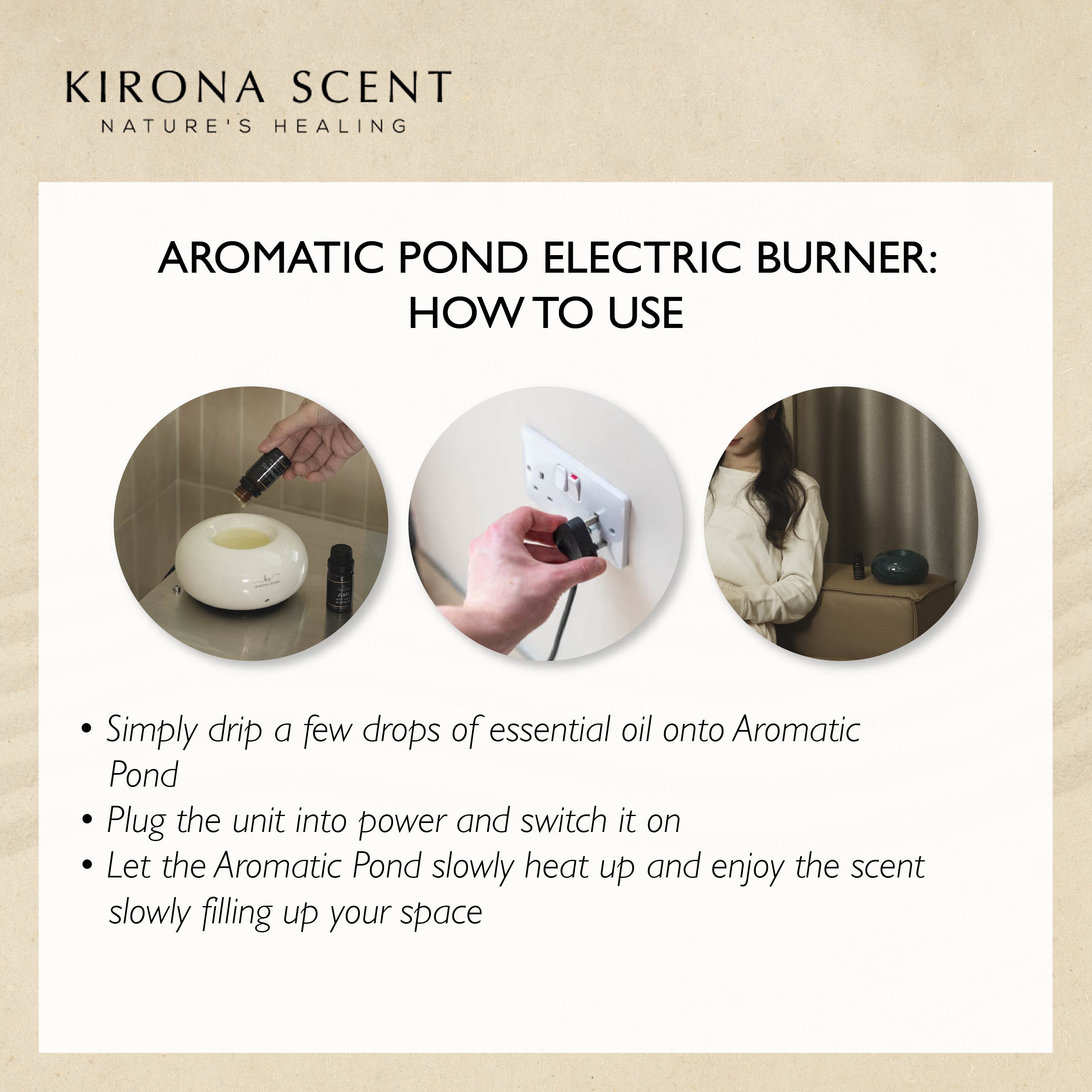 [KIRONA SCENT] Aromatic Pond Electric Burner (Black) | Free Essential ...