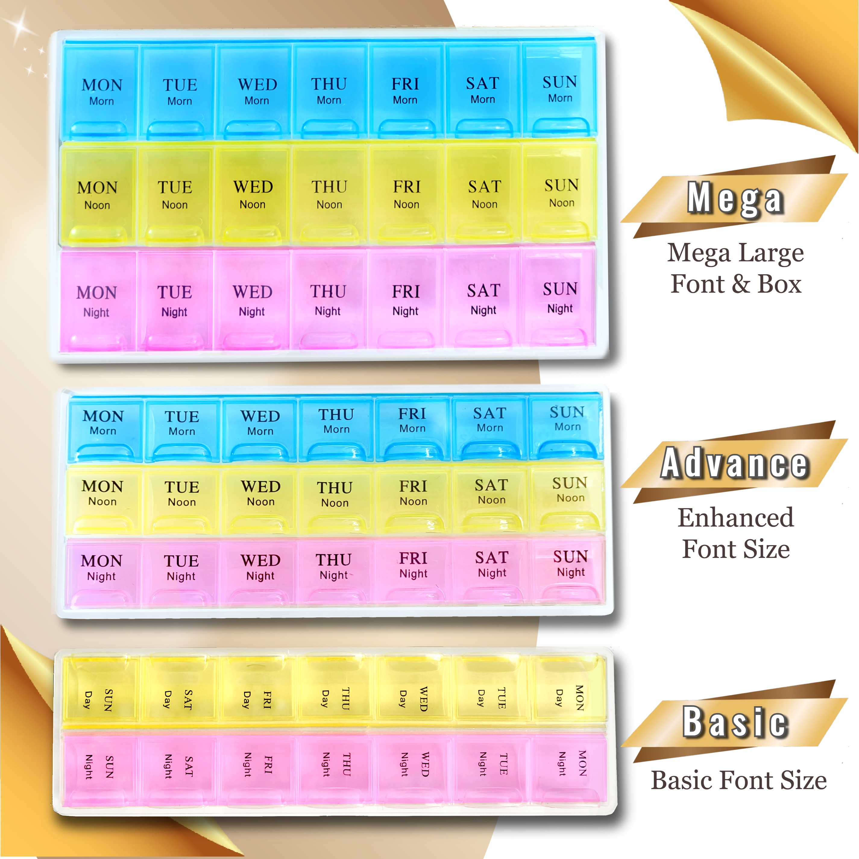 Eco-Store [Mega/Advance/Basic] Medicine Pill Organizer Box (14/21 ...