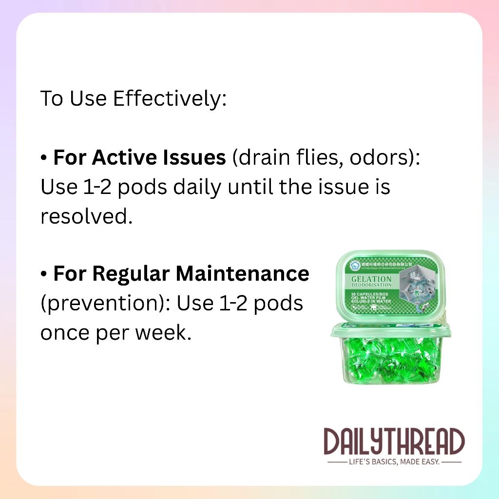 Drain Fly Killer & Eliminate Odor Pods, Instant Kitchen & Bathroom Pipe ...