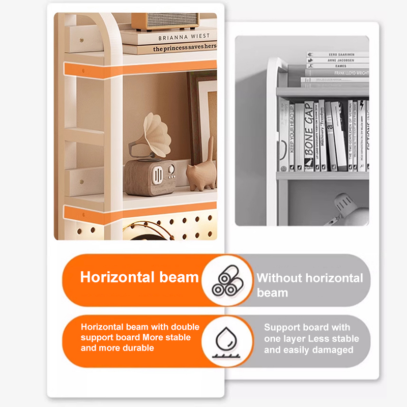 【LILI.SG】White pegboard desk with bookshelf computer desk student study ...