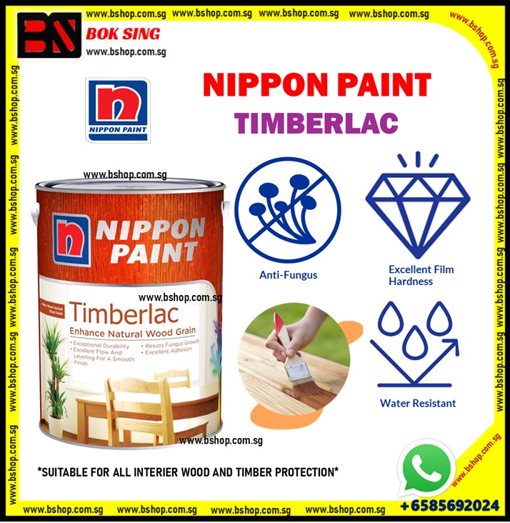 NIPPON PAINT TIMBERLAC/INTERIOR WOOD VARNISH 1LT | Shopee Singapore