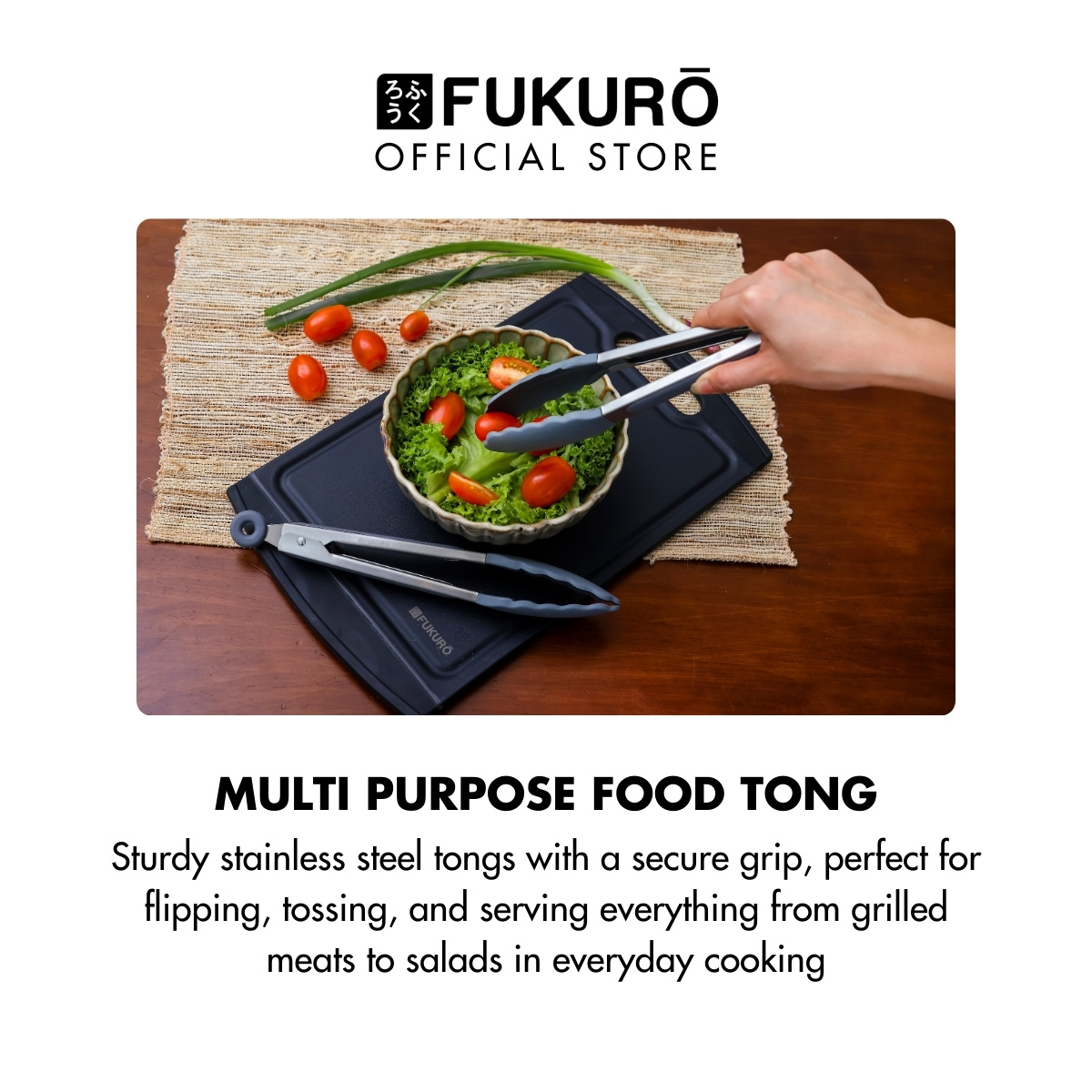 Fukuro Food Tong High Heat Resistance & Multi Purpose, Stainless Steel ...