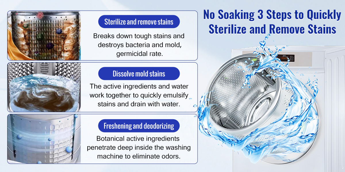 Washing Machine Cleaner Liquid Mold Remover Deodorant Elimination No ...