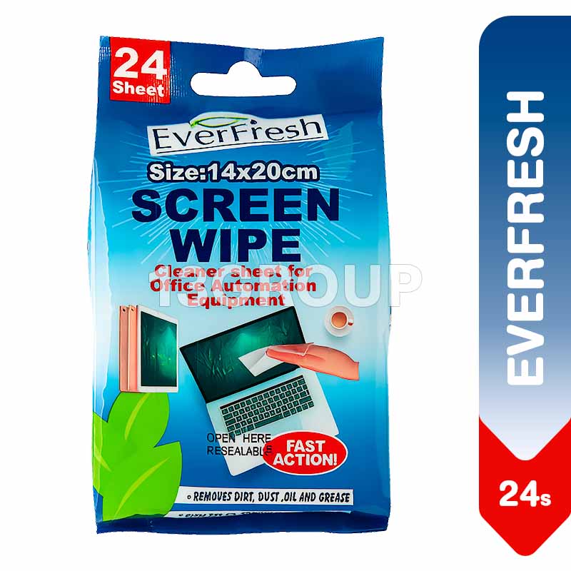 EverFresh Screen Wipes / Gentle Streak-Free Cleaning All Screens, 24 ...