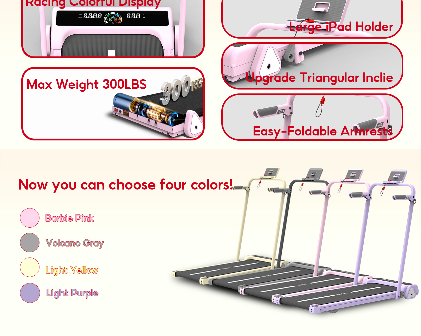 [NICOO] Ultra-Thin Treadmill Incline Foldable Mini Running Treadmill ...