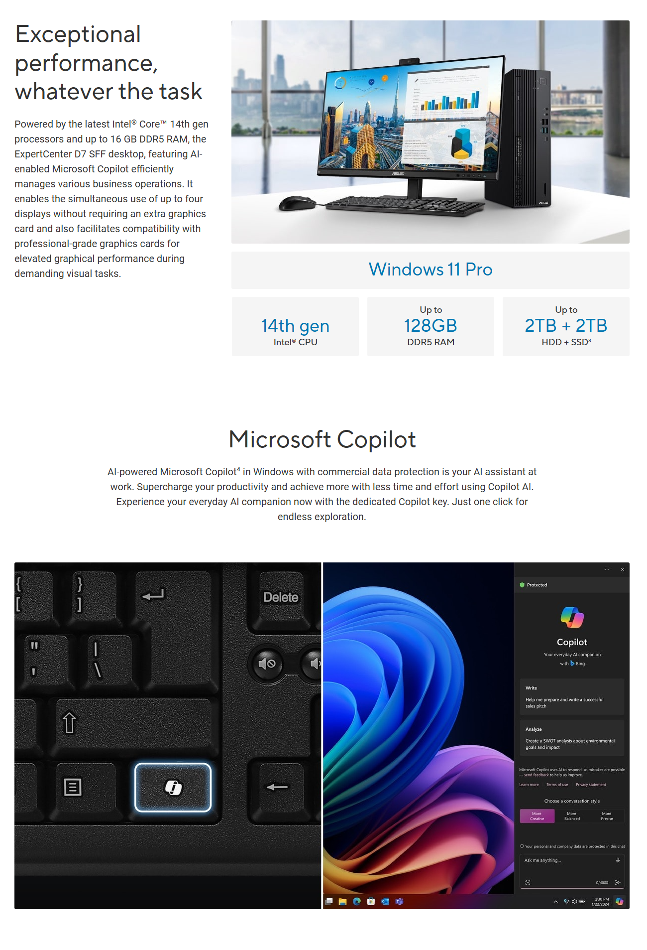 Asus ExpertCenter D7 SFF - P500SV - 13620H033X - Intel i7-13620H ...