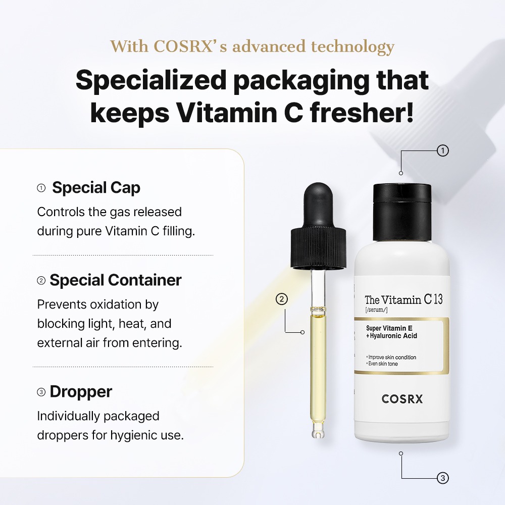 [COSRX] [NEW PACKAGE] The Vitamin C 13 Serum (20ml), Pure Vitamin C 13% ...